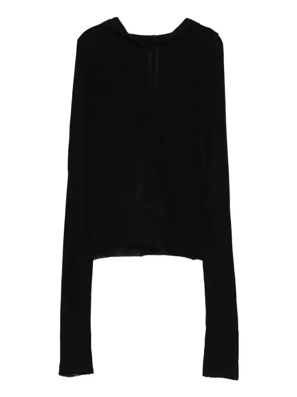 Rick Owens Cropped Hoodie - Black