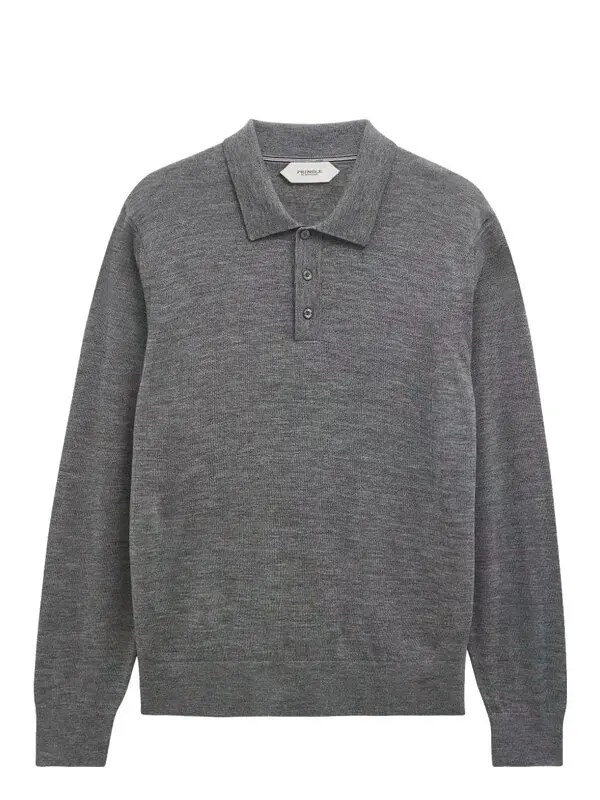Pringle Of Scotland Polo-collar Merino Wool Jumper - Grey