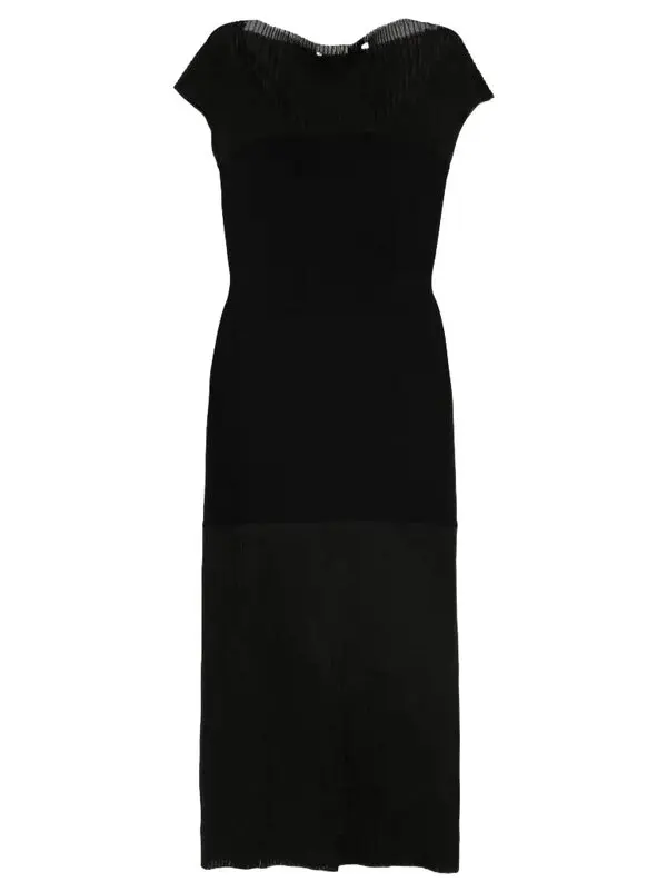 HOUSE OF DAGMAR Contrast Knitted Maxi Dress - Black