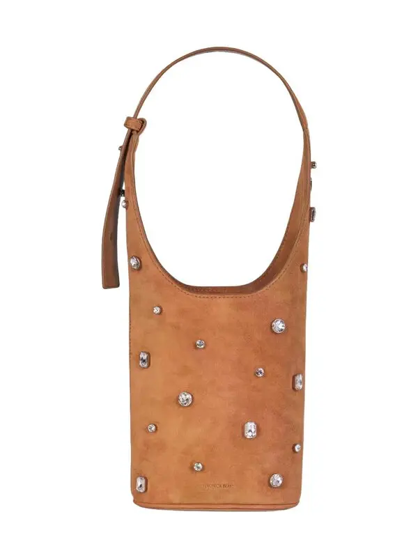 Veronica Beard Crystal-embellished Bucket Bag - Brown