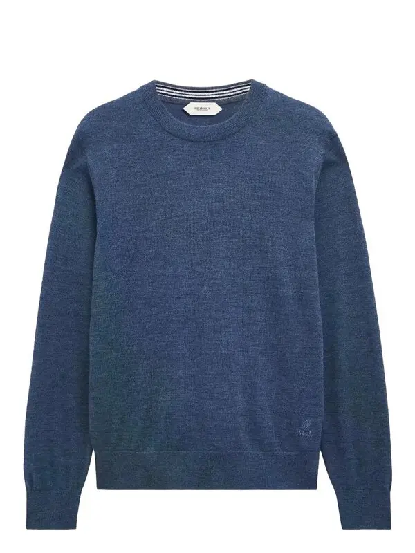 Pringle Of Scotland Crew Neck Merino Wool Sweater - Blue