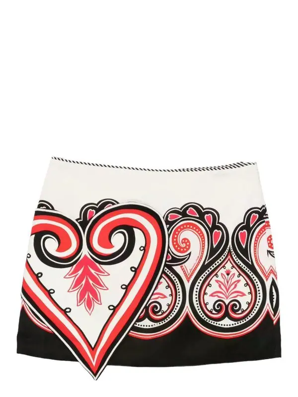 Farm Rio Graphic Mini Skirt - White