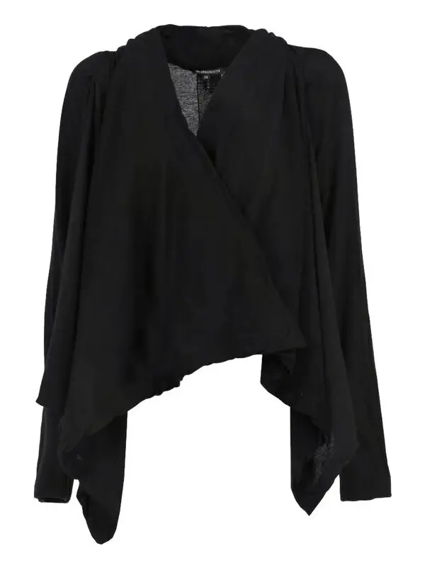 ANN DEMEULEMEESTER VINTAGE Asymmetrical Open Cardigan - Black
