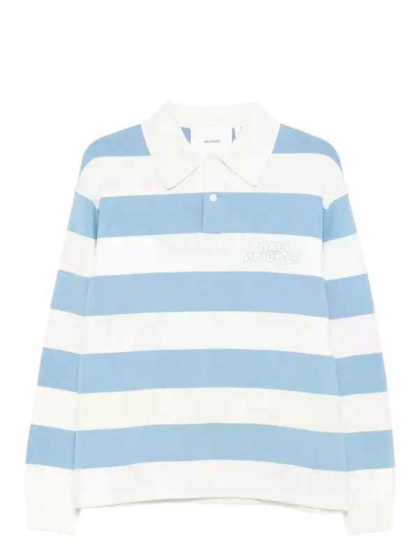 Axel Arigato Rey Striped-pattern Polo Sweater - Blue
