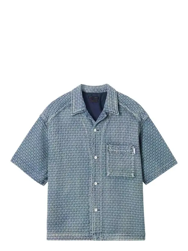 FIVE CM Textured Boxy Shirt - Blue