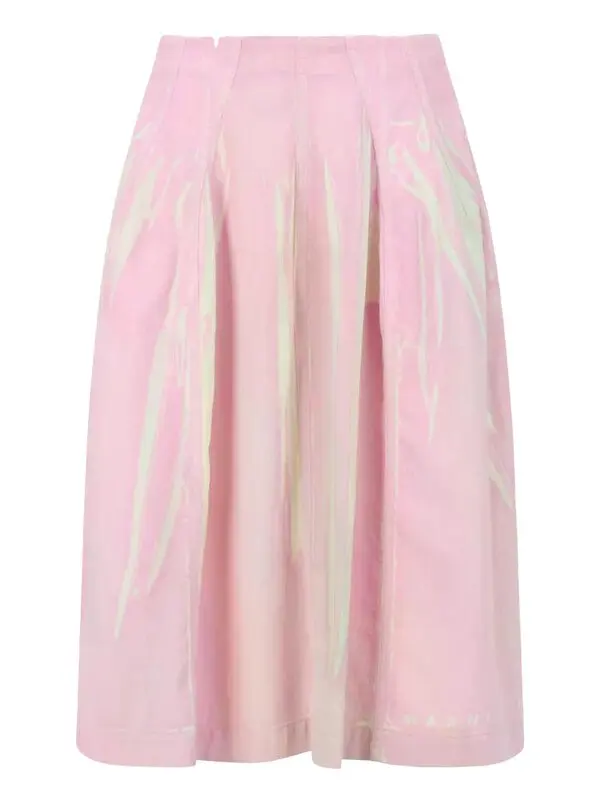 Marni Stroke-print Midi Skirt - Pink