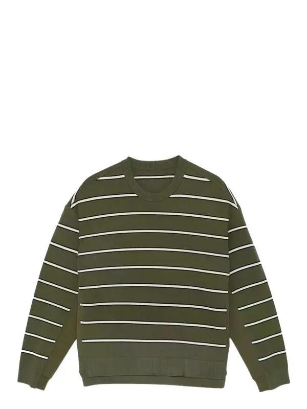 CROQUIS Striped Crewneck Jumper - Green