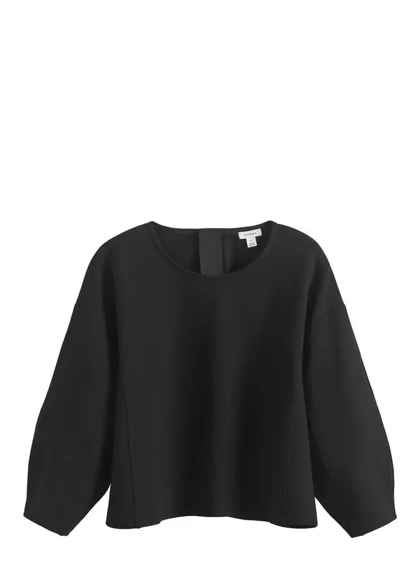 Cuyana Ponte Balloon-sleeve Top - Black