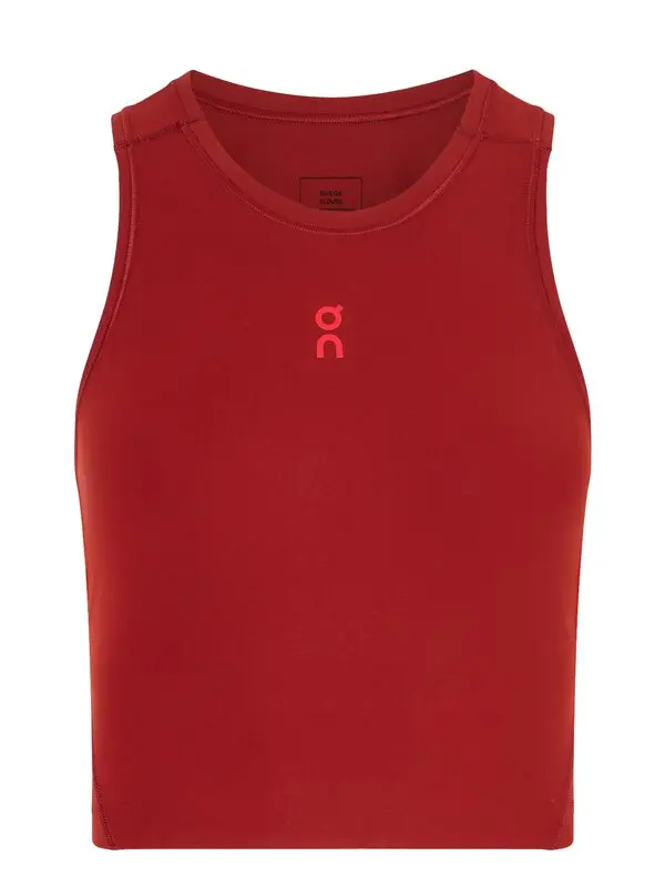 On Year Of The Horse Cropped Printed Stretch Recycled Top - Red