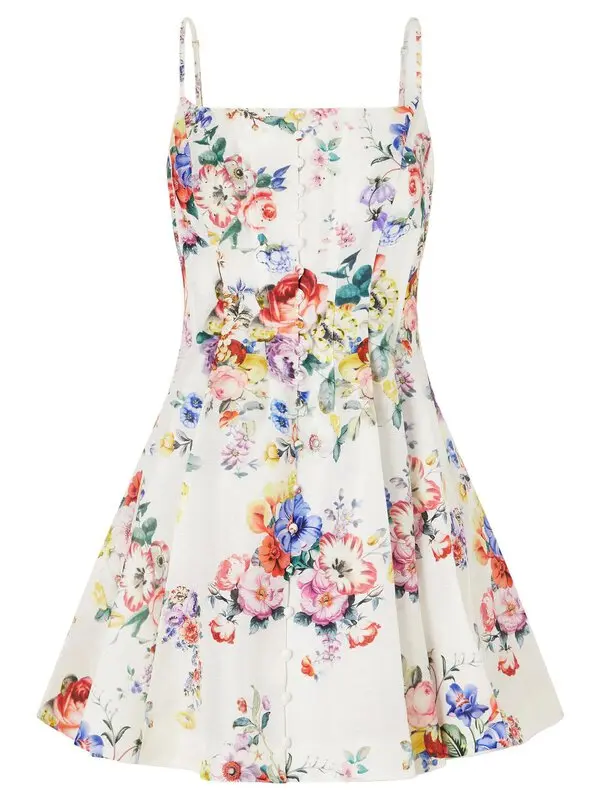 Camilla Paneled Embellished Floral-print Mini Dress - Multi