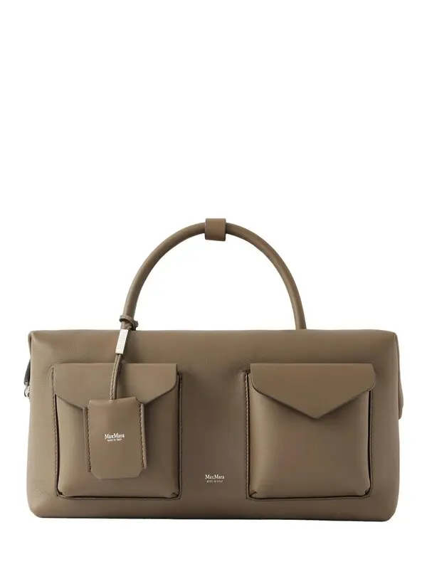 Max Mara Textured-leather Tote - Brown