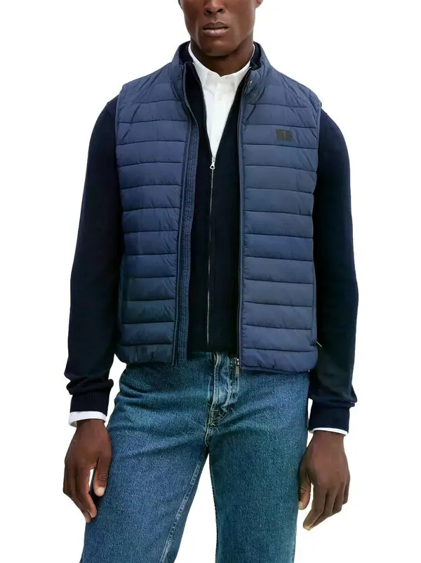 TRUSSARDI Quilted Zip-up Gilet - Blue