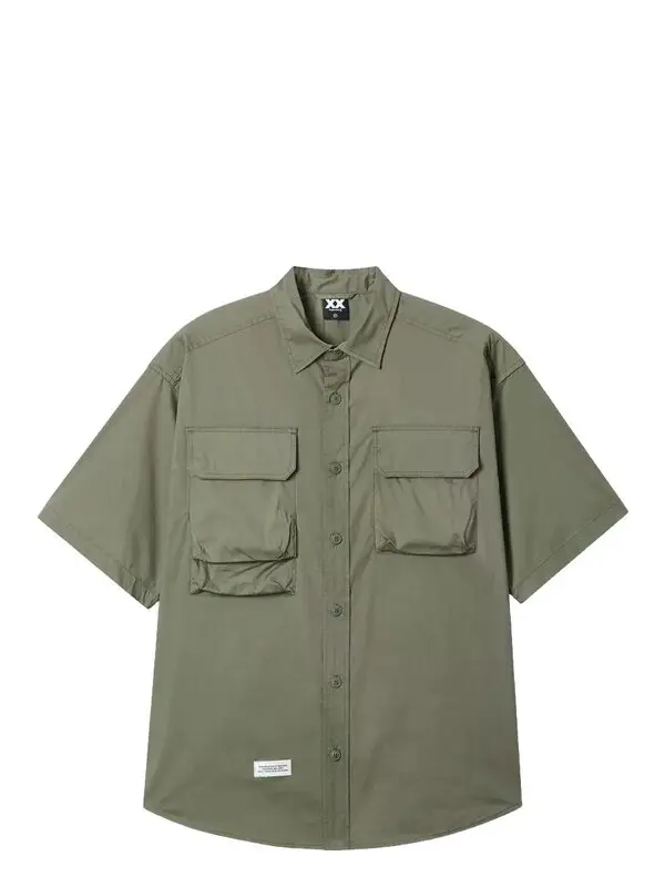 FINGERCROXX Front-pocket Short-sleeve Shirt - Green