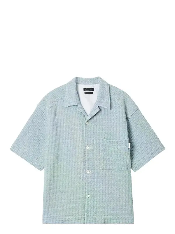 FIVE CM Textured Short-sleeve Shirt - Blue