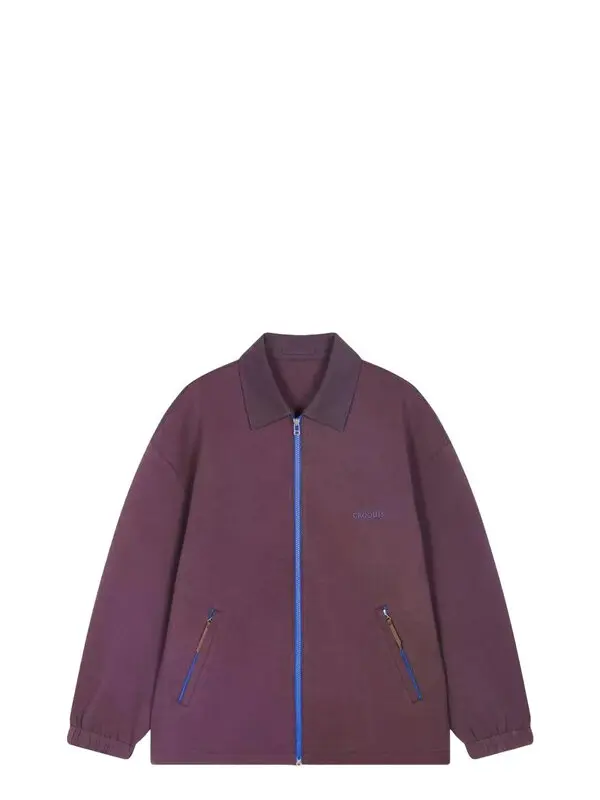CROQUIS Logo-embroidered Zip-up Jacket - Purple