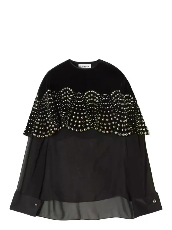 LANVIN Beaded Velvet Top - Black
