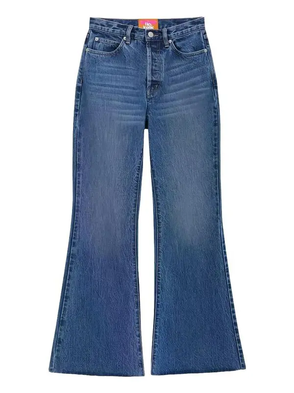HEY JOANIE Eclipse Fray Flared Jeans - Blue