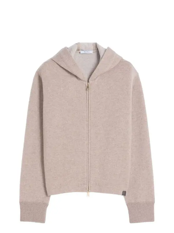 Max Mara Cashmere And Wool Jersey Hooded Sweatshirt - Beige
