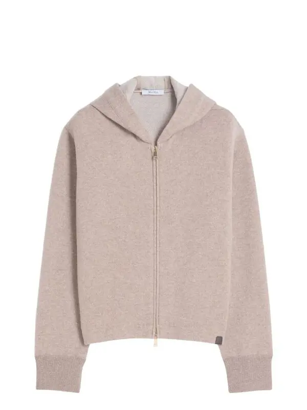 Max Mara Cashmere And Wool Jersey Hooded Sweatshirt - Beige