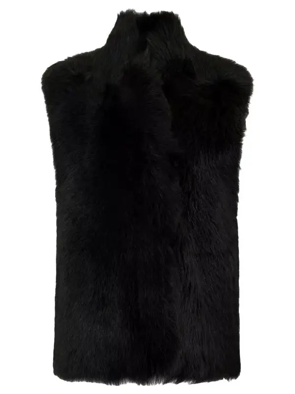 MOORER Fur Trim Dress - Black