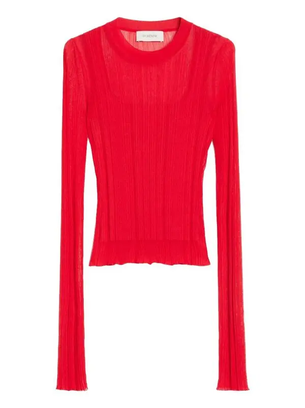 Max Mara Trompe L'oeil Viscose Jumper - Red