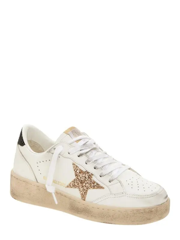 GOLDEN GOOSE Ball Star Platform Sneakers - White/gold/black