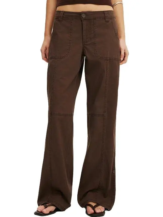 COTTON ON Lexi Low Rise Utility Pant - Washed Oak