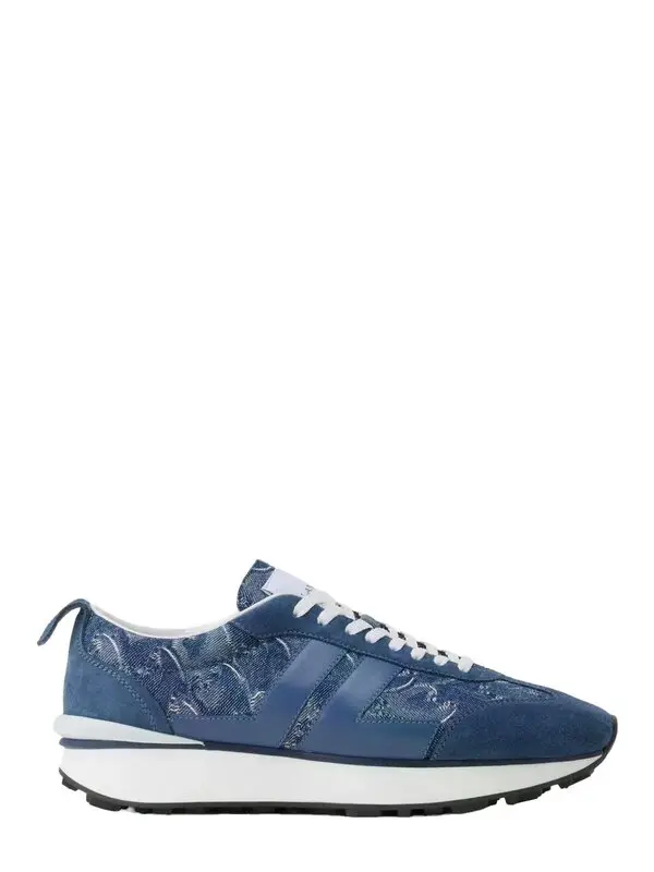 LANVIN Panelled Patterned Sneakers - Blue