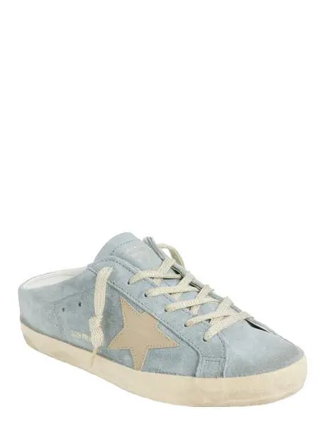 GOLDEN GOOSE Super-star Sabot Mule Sneakers - Light Blue/beige