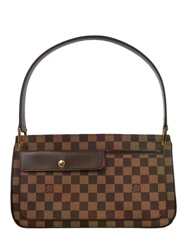 LOUIS VUITTON Aubagne Checked Shoulder Bag - Brown