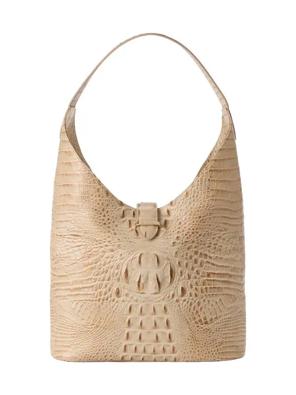 Brahmin Gwynne Croc Embossed Leather Shoulder Bag - Sandstorm