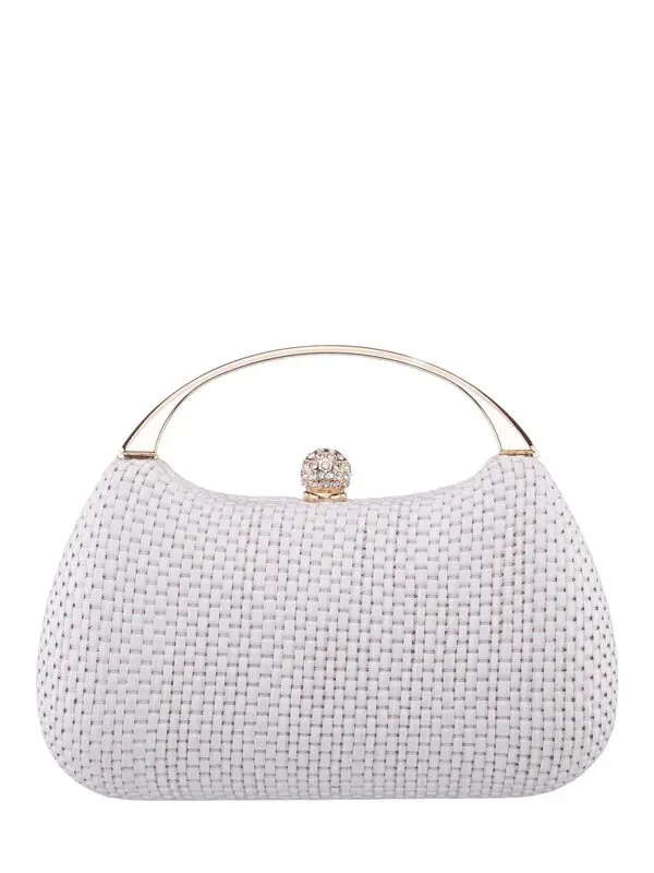 Nina Brando Frame Clutch - White