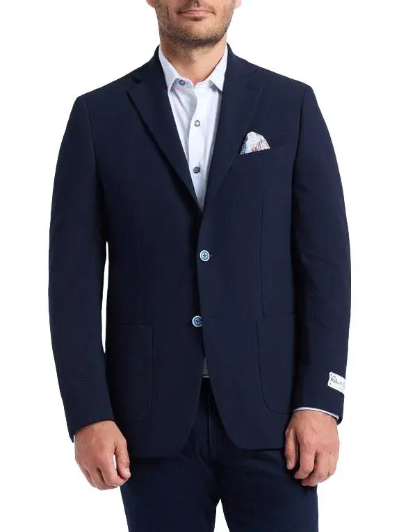 Robert Graham Harston Tailored Fit Seersucker Sport Coat - Navy