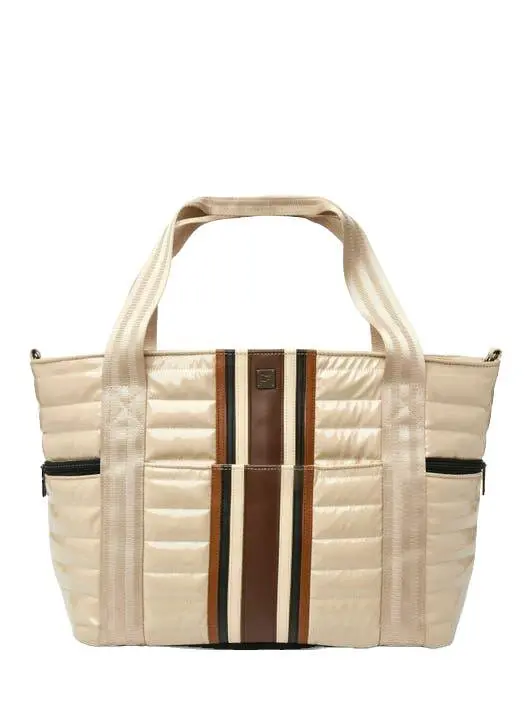 THINK ROYLN Jetset Wingman Tote - Blonde Patent/colorblock