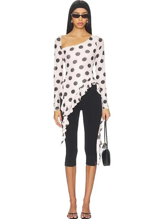 AFRM Doris Top - Rose Blur Dot