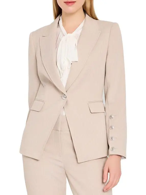 TAHARI ASL Single-button Blazer - Oatmeal
