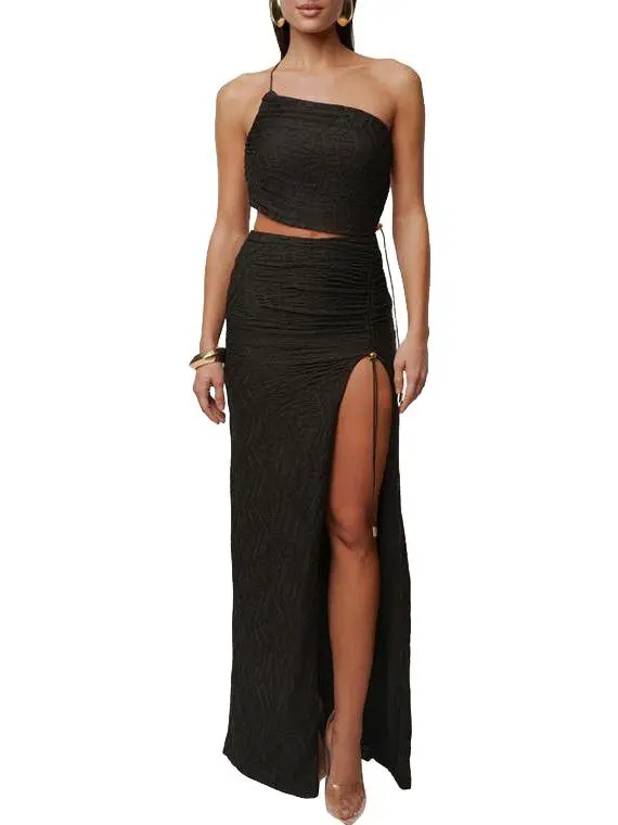 JLUXLABEL Andriana Textured Strappy Back Maxi Dress - Black