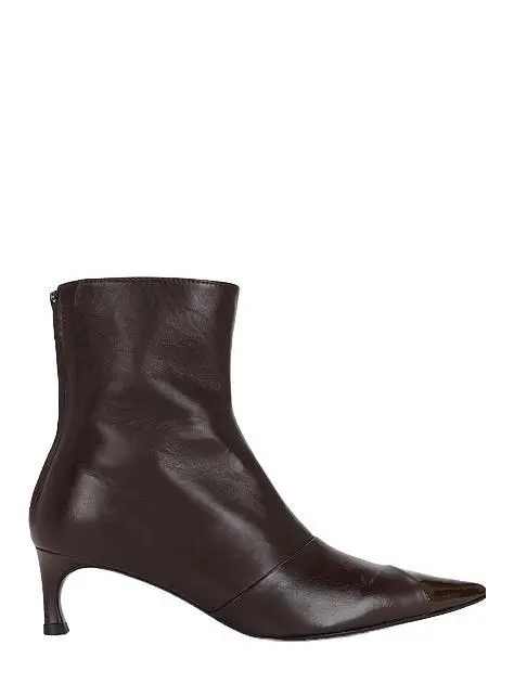 ROTATE BY BIRGER CHRISTENSEN Stretch Leather Boots - Chocolate Brown