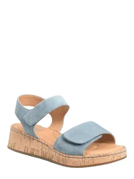 BØRN Cabanas Platform Sandal - Light Blue Suede