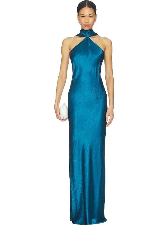 Amanda Uprichard Ashton Maxi Dress - Teal