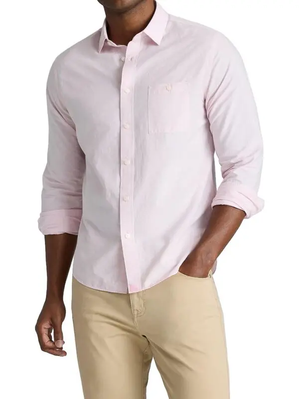 UNTUCKIT Sutherland Regular Fit Solid Summerweight Cotton & Linen Button-up Shirt - Pink