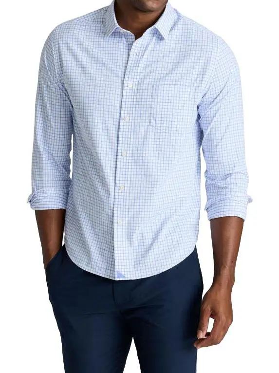 UNTUCKIT Northcliffe Shadow Check Performance Button-up Shirt - White Purple