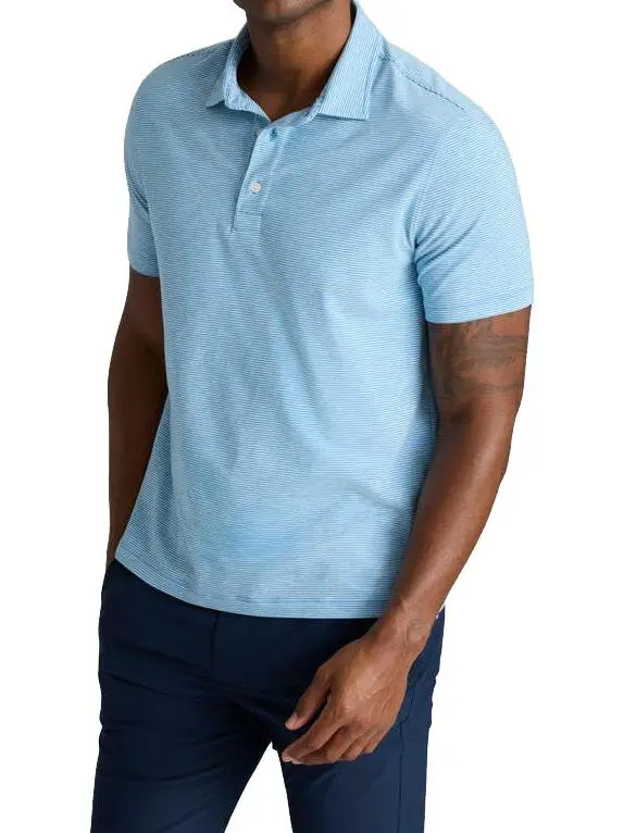 UNTUCKIT Belvoir Slub Jersey Polo - Blue Aqua