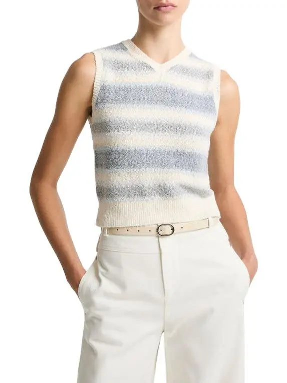 Vince Fair Isle Silk-blend Sweater Vest - Pale Tide Combo