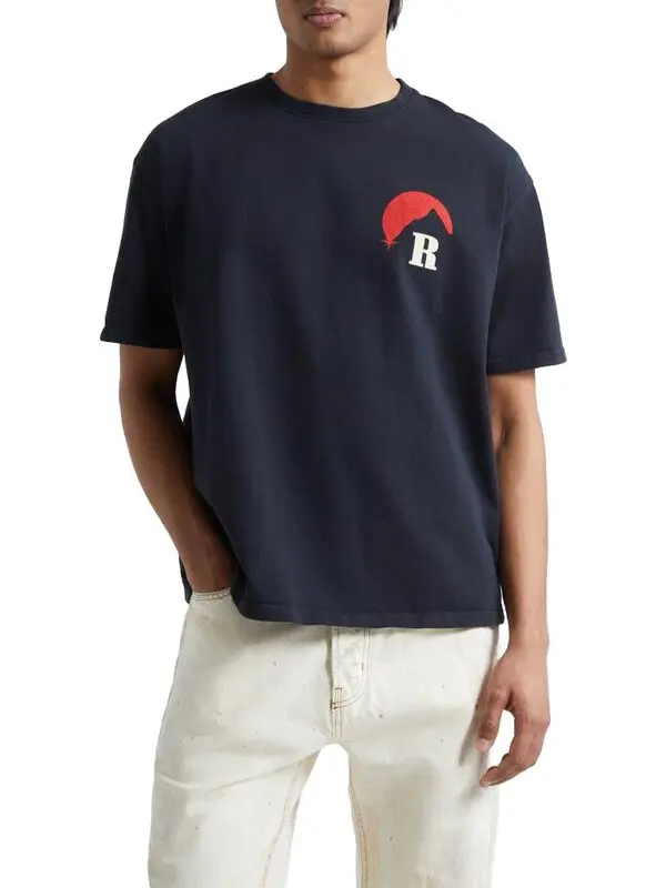 Rhude Moonlight Regatta Graphic T-shirt - Vintage Black/red/blue