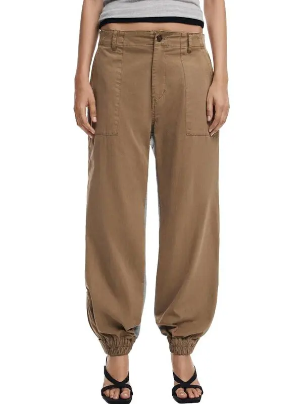 Desigual Knit & Woven Joggers - Camel