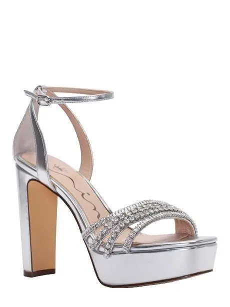 Nina Agitha Ankle Strap Platform Sandal - Silver