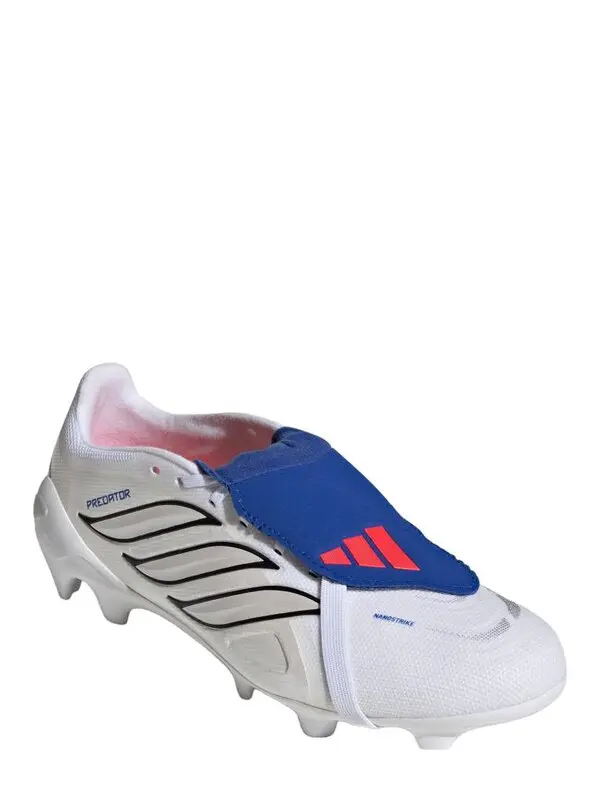Adidas Predator League Fold-over Tongue Firm Ground Soccer Cleats - Cloud White / Zero Metalic / Royal Blue