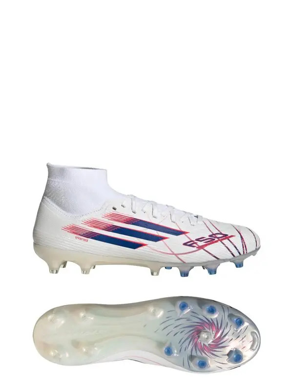Adidas F50 Sparkfusion Pro Mid Cut Firm Ground / Artificial Ground Cleats - Cloud White / Royal Blue / Lucid Red