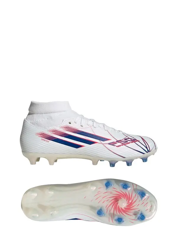 Adidas F50 Sparkfusion League Mid Cut Soccer Cleats - Cloud White / Royal Blue / Lucid Red